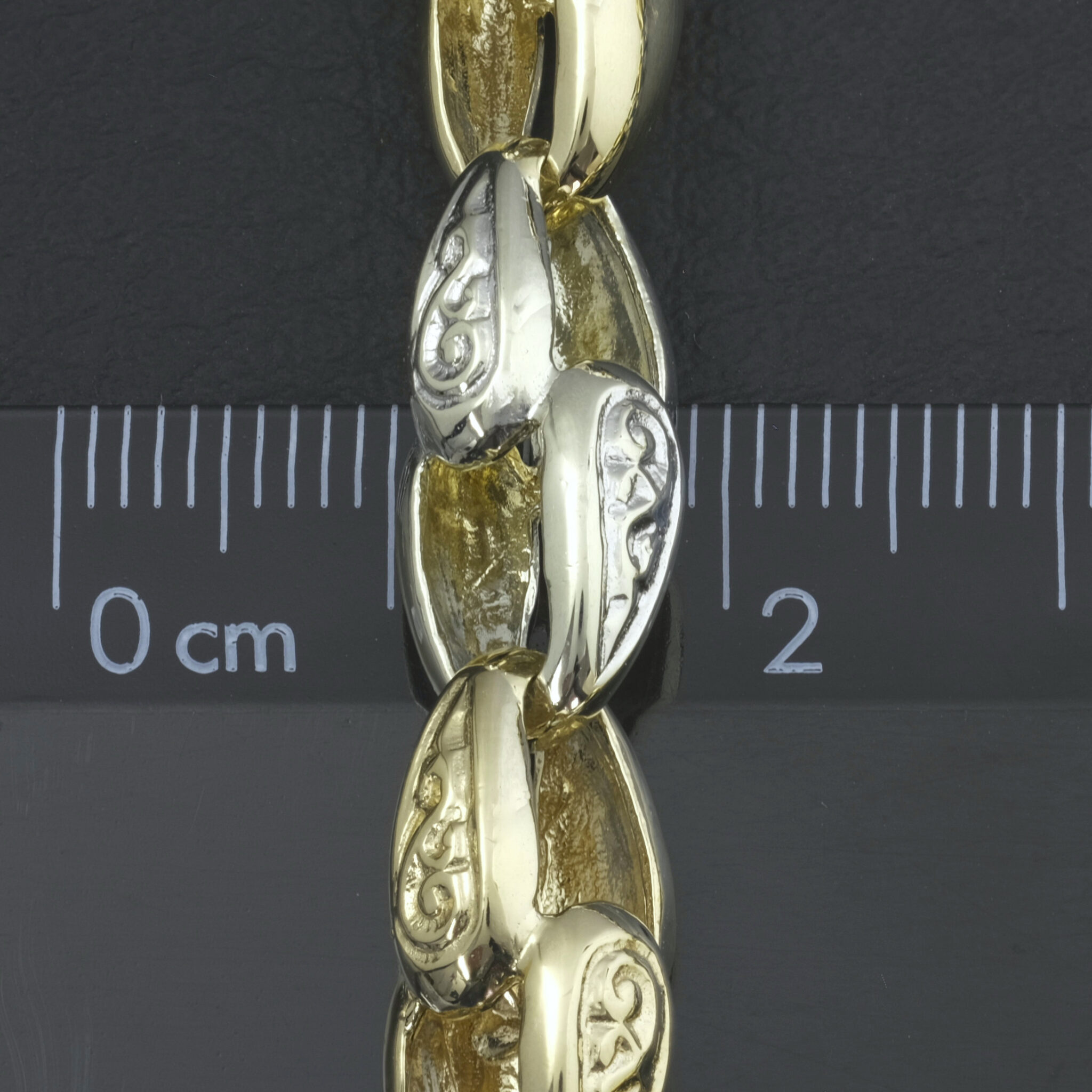 9ct Yellow And White Gold Tulip Chain 28″ 8.5mm - Britannia Jewellery