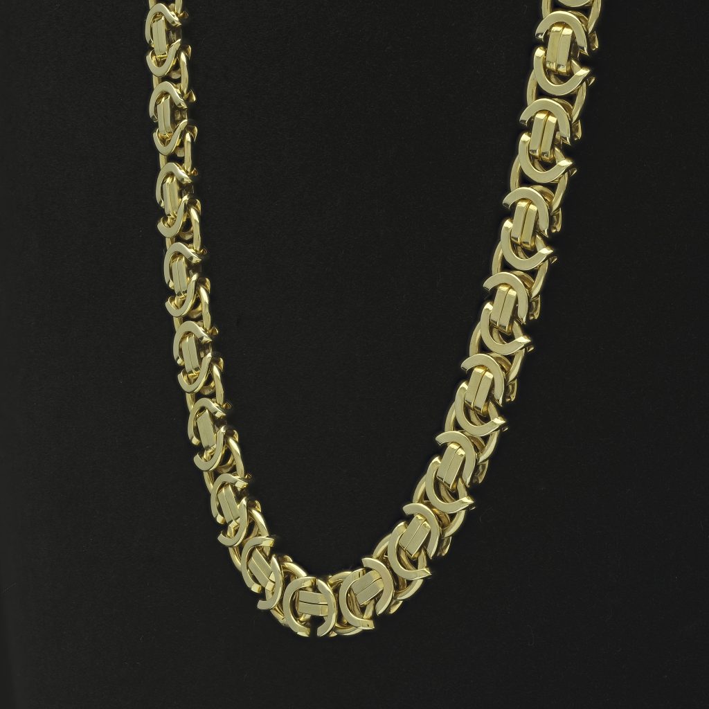 9ct Yellow Gold Byzantine Chain 18.75" 7mm - Britannia Jewellery