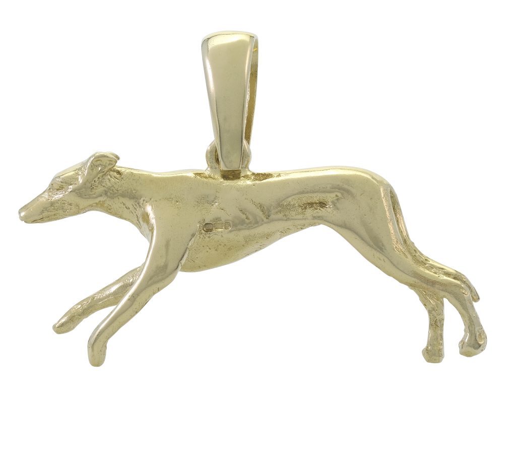 9ct Yellow Gold Greyhound Pendant - Britannia Jewellery