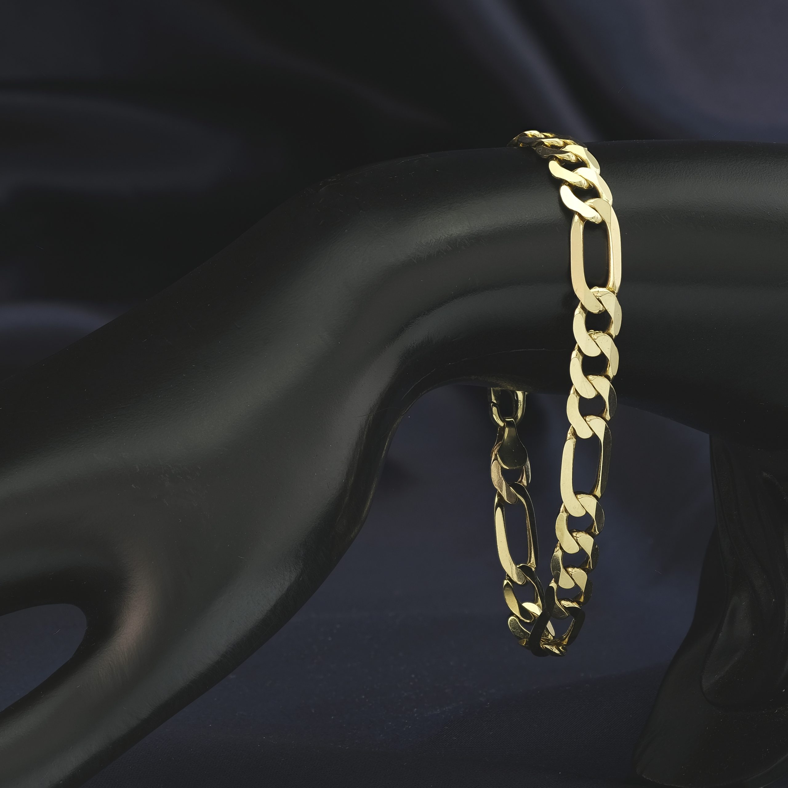 Mens Gold Franco Bracelet 18k Gold Plated Figaro Chain Bracelet For Men ...