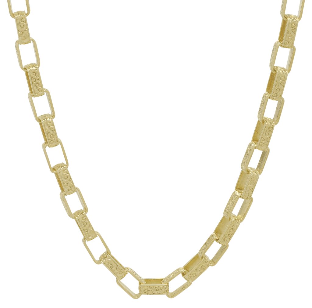 9ct Yellow Gold Gypsy Link Chain 24.5" 6.5mm - Britannia Jewellery