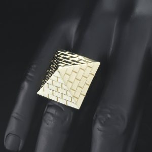 Pyramid Rings 9ct Solid Gold for Men - Britannia Jewellery