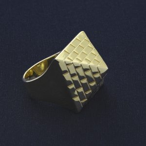 Pyramid Rings 9ct Solid Gold for Men - Britannia Jewellery