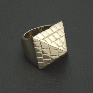 Pyramid Rings 9ct Solid Gold for Men - Britannia Jewellery