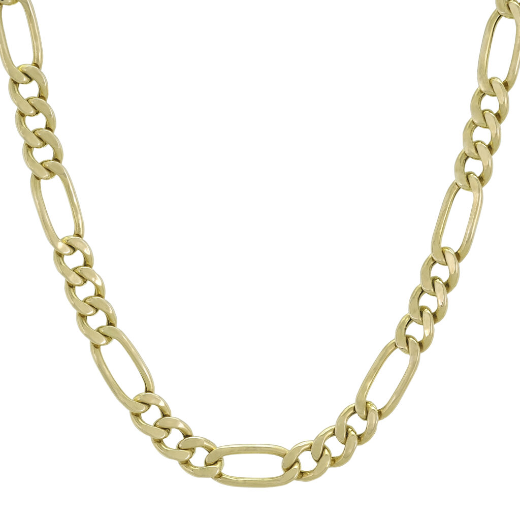 9ct Yellow Gold Figaro Chain 24" 6.5mm - Britannia Jewellery