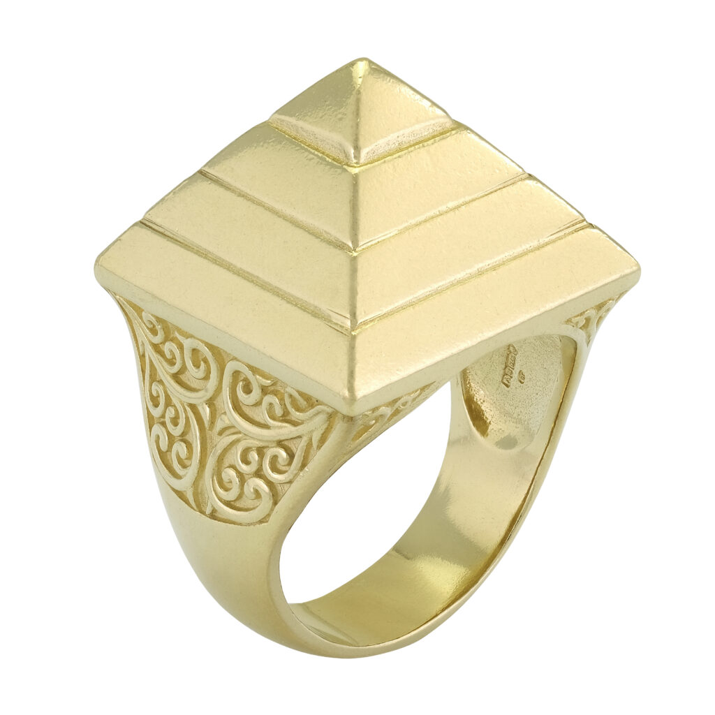9ct Yellow Gold Pyramid Ring - Britannia Jewellery