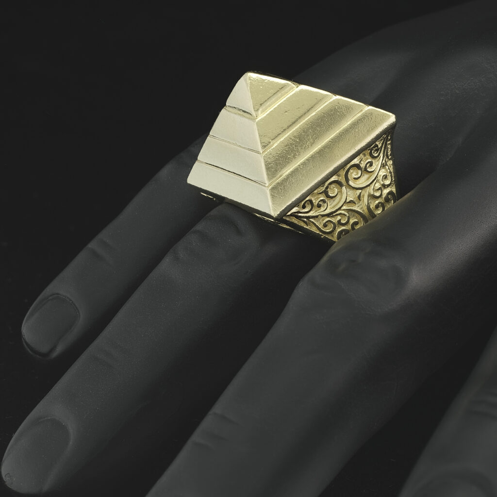 9ct Yellow Gold Pyramid Ring - Britannia Jewellery