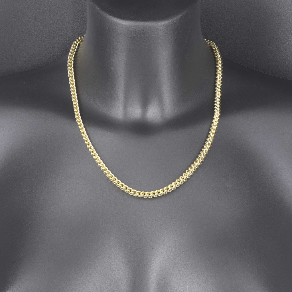 18ct Yellow Gold Franco Chain 19.5" 4mm - Britannia Jewellery