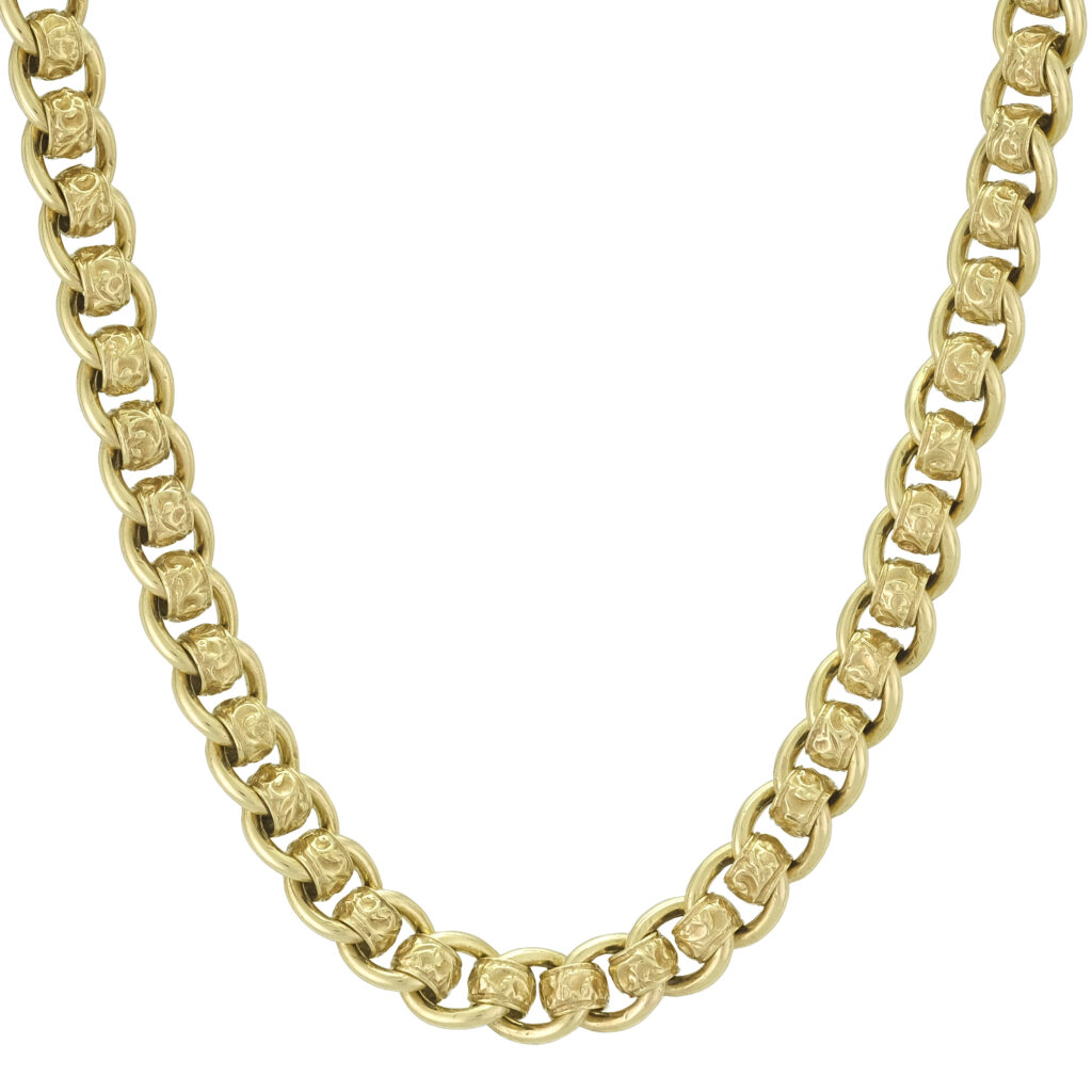 9ct Yellow Gold Roller Ball Chain 20.5" 7mm - Britannia Jewellery