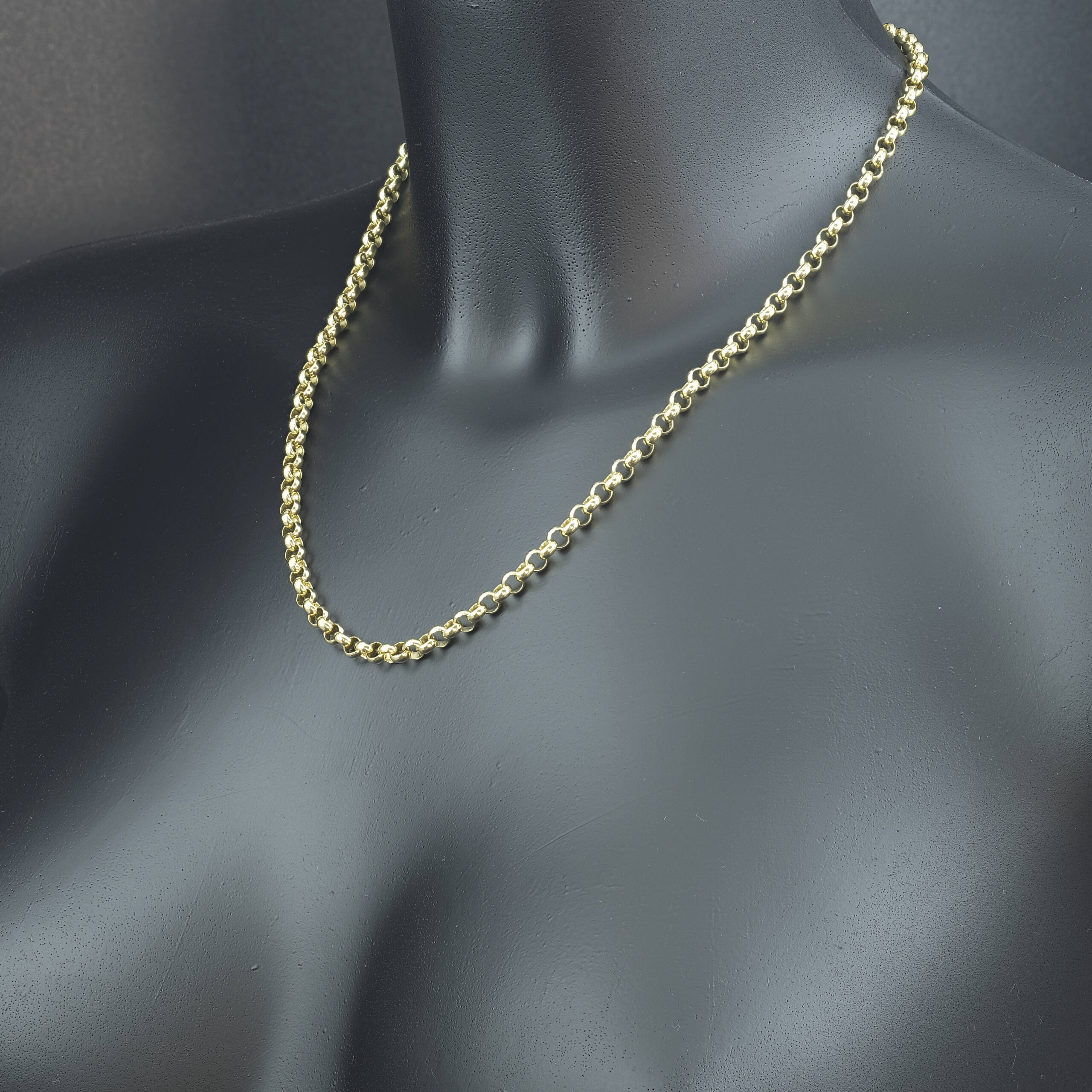 9ct Yellow Gold Belcher Chain 18.5" 4.5mm - Britannia Jewellery