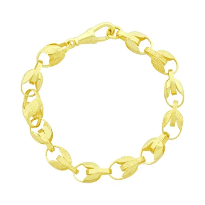 9ct Yellow Gold Tulip Bracelet 8.5″ 10.5mm - Britannia Jewellery