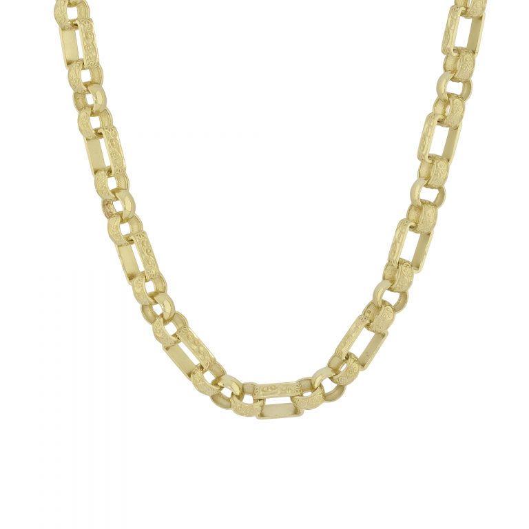 9ct Yellow Gold Gypsy Link Chain 28″ 8.5mm - Britannia Jewellery