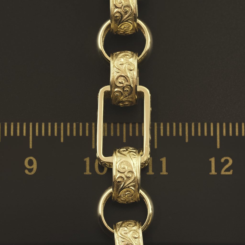 9ct Yellow Gold Gypsy Link Chain 28″ 9mm - Britannia Jewellery