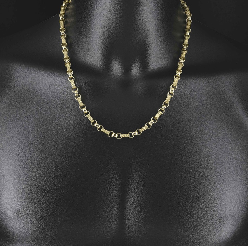 9ct Yellow Gold Gypsy Link Chain 22″ 7mm - Britannia Jewellery