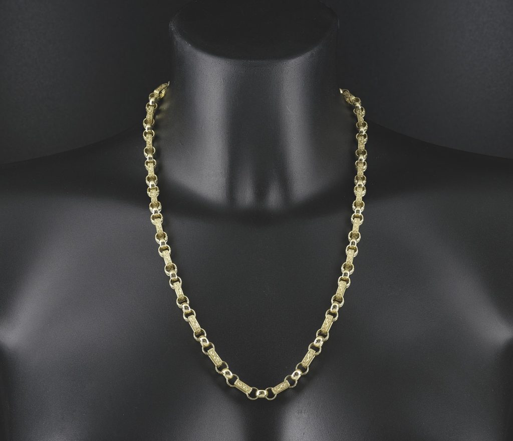 9ct Yellow Gold Gypsy Link Chain 22″ 7mm - Britannia Jewellery