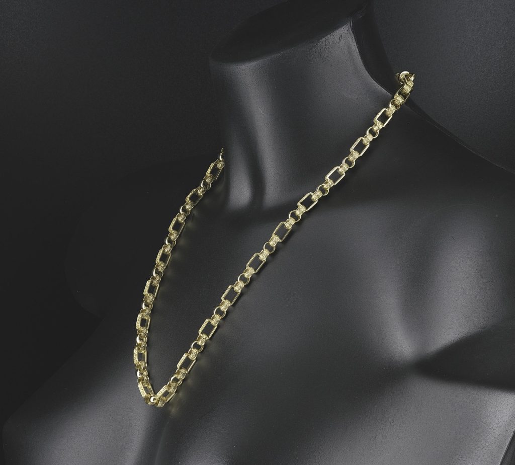 9ct Yellow Gold Gypsy Link Chain 22″ 7mm - Britannia Jewellery
