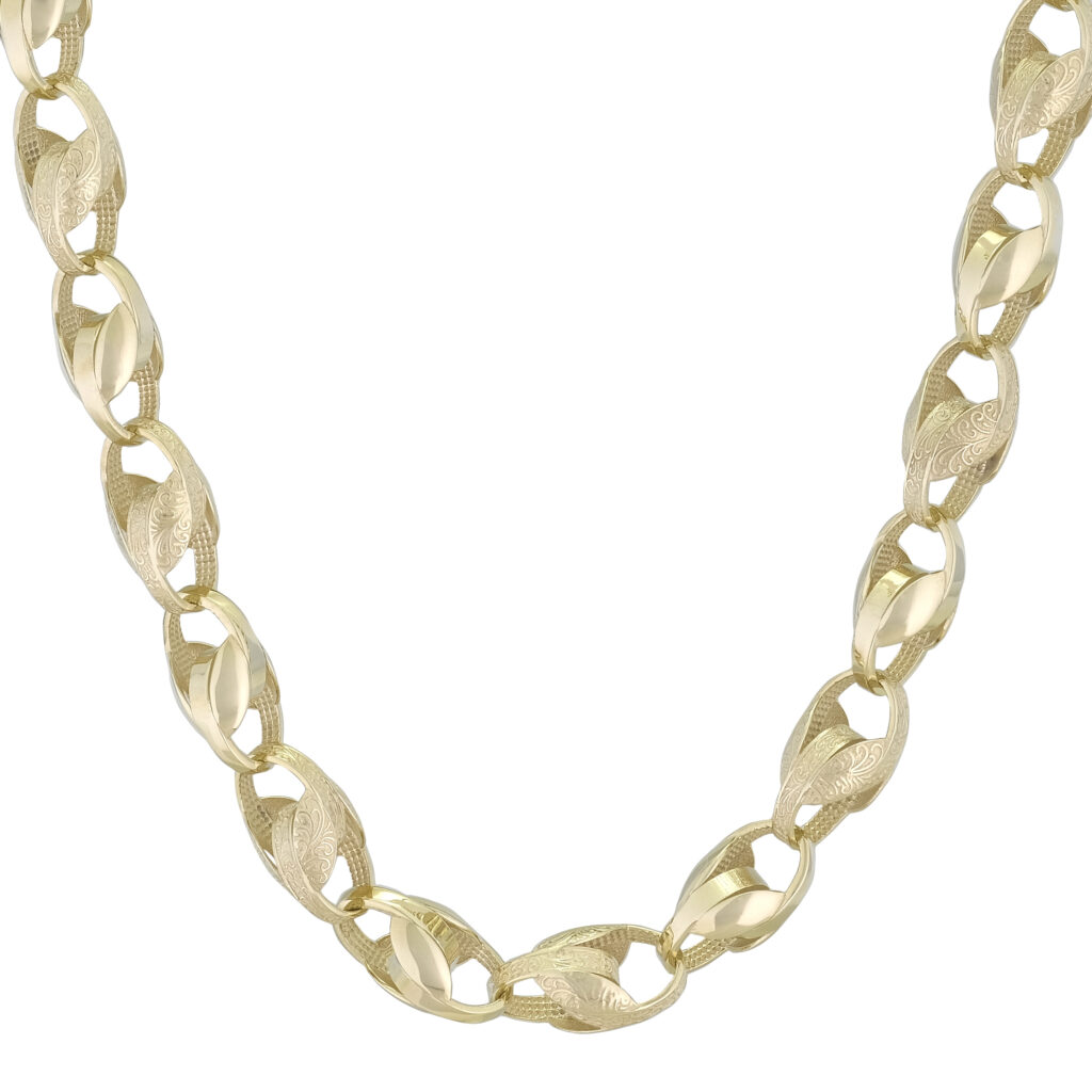 9ct Yellow Gold Tulip Chain 20" 7mm - Britannia Jewellery