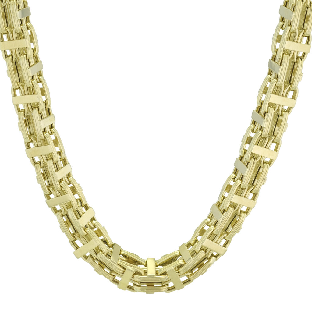9ct Yellow Gold Cage Chain 34" 8mm - Britannia Jewellery